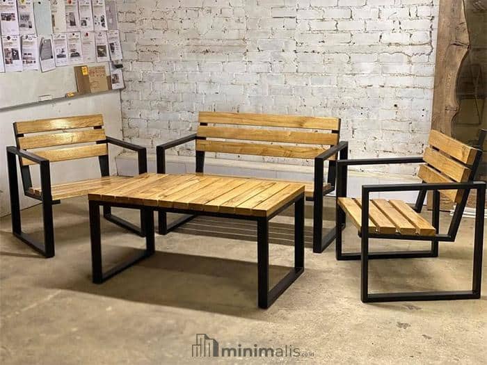 Meja Tamu Minimalis Besi Hollow, Ringan dan Tahan Banting