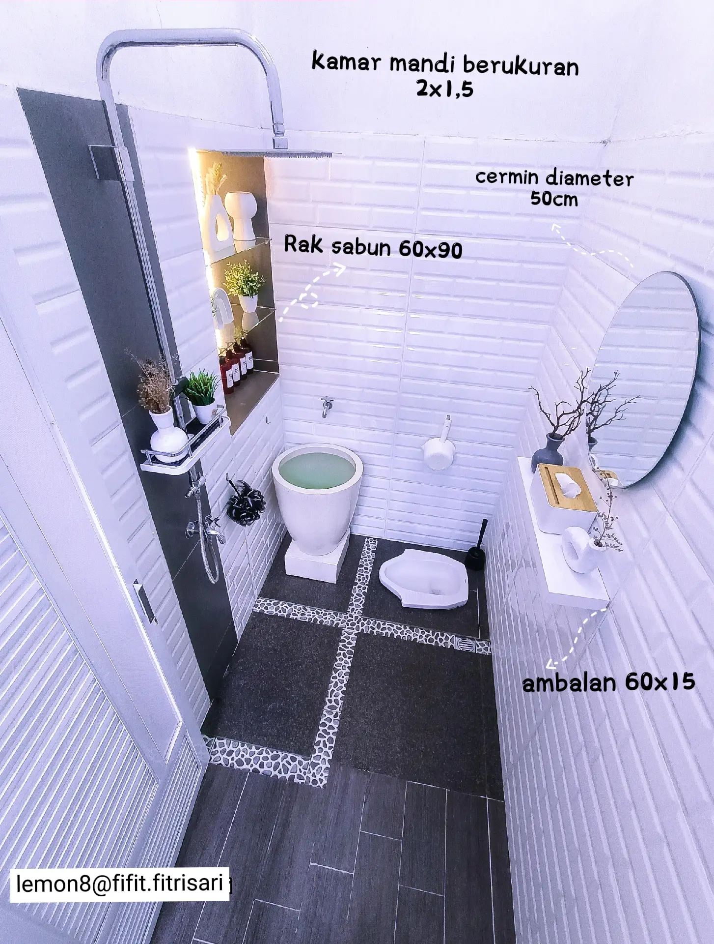 2x1 Meter Kamar Mandi Minimalis Ukuran 2x1.5, Kecil Tapi Keren ...